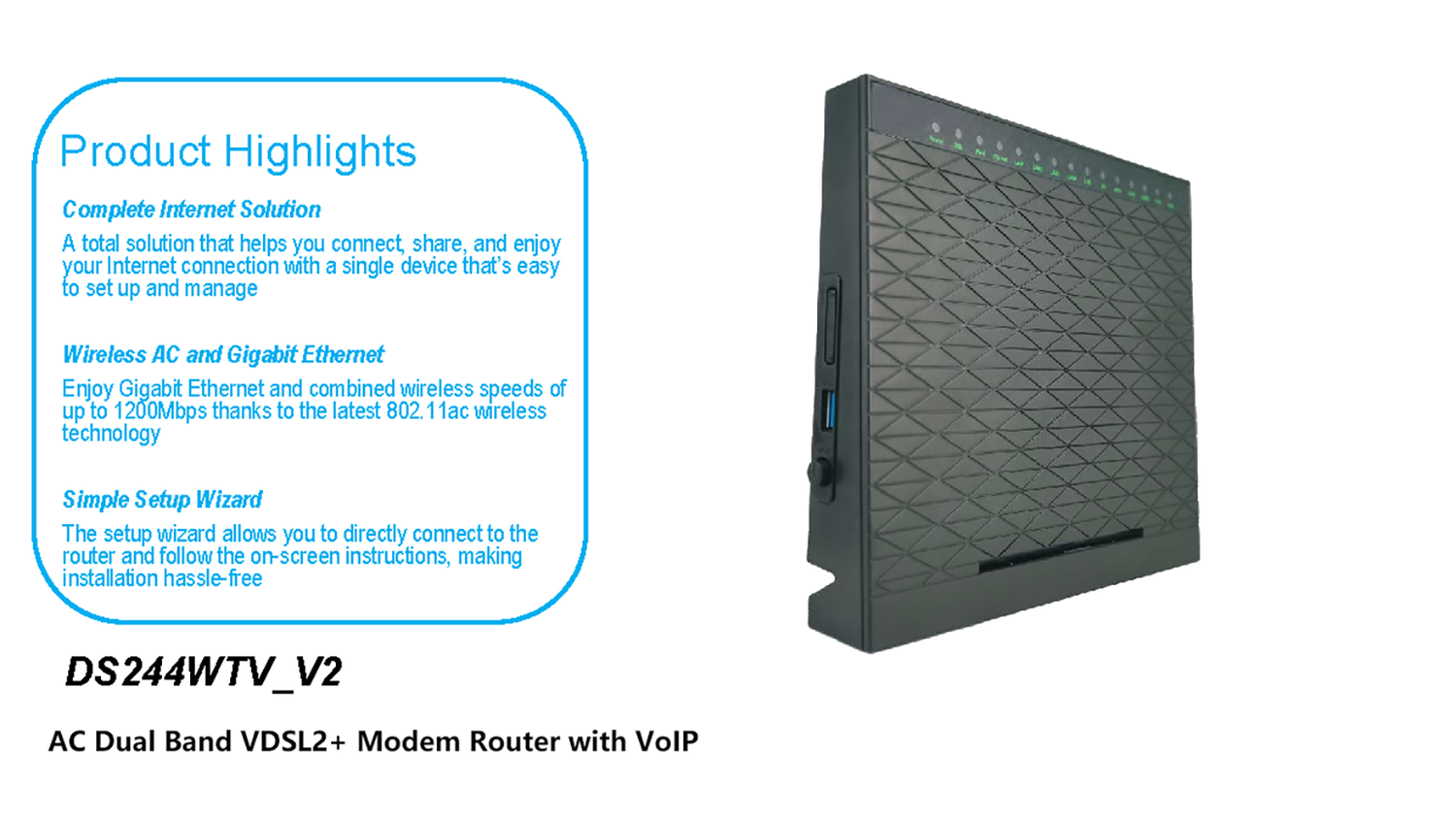BDI AC Dual Band VDSL2+ Modem Router with VoIP – BDI Technology