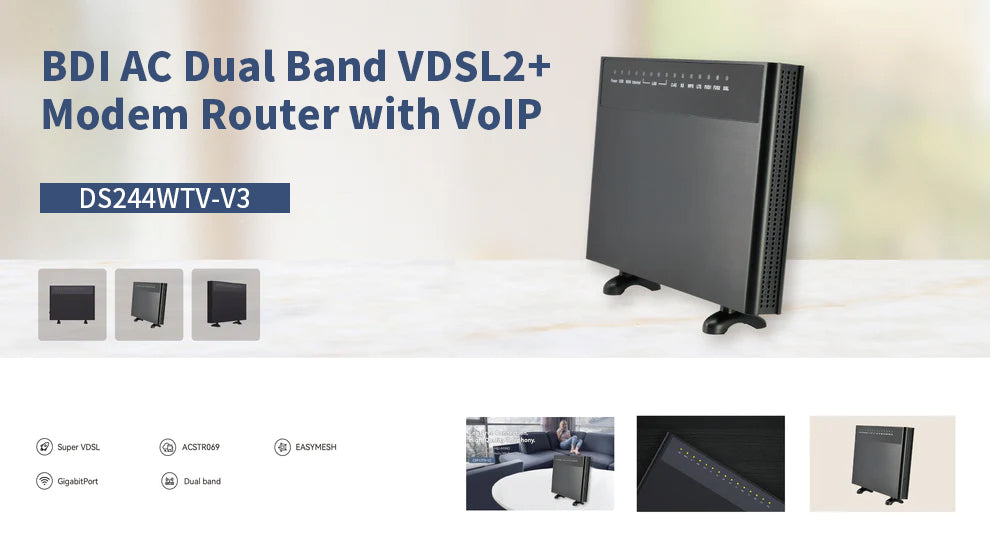 AC Dual Band VDSL2+ Modem Router with VoIP – BDI Technology